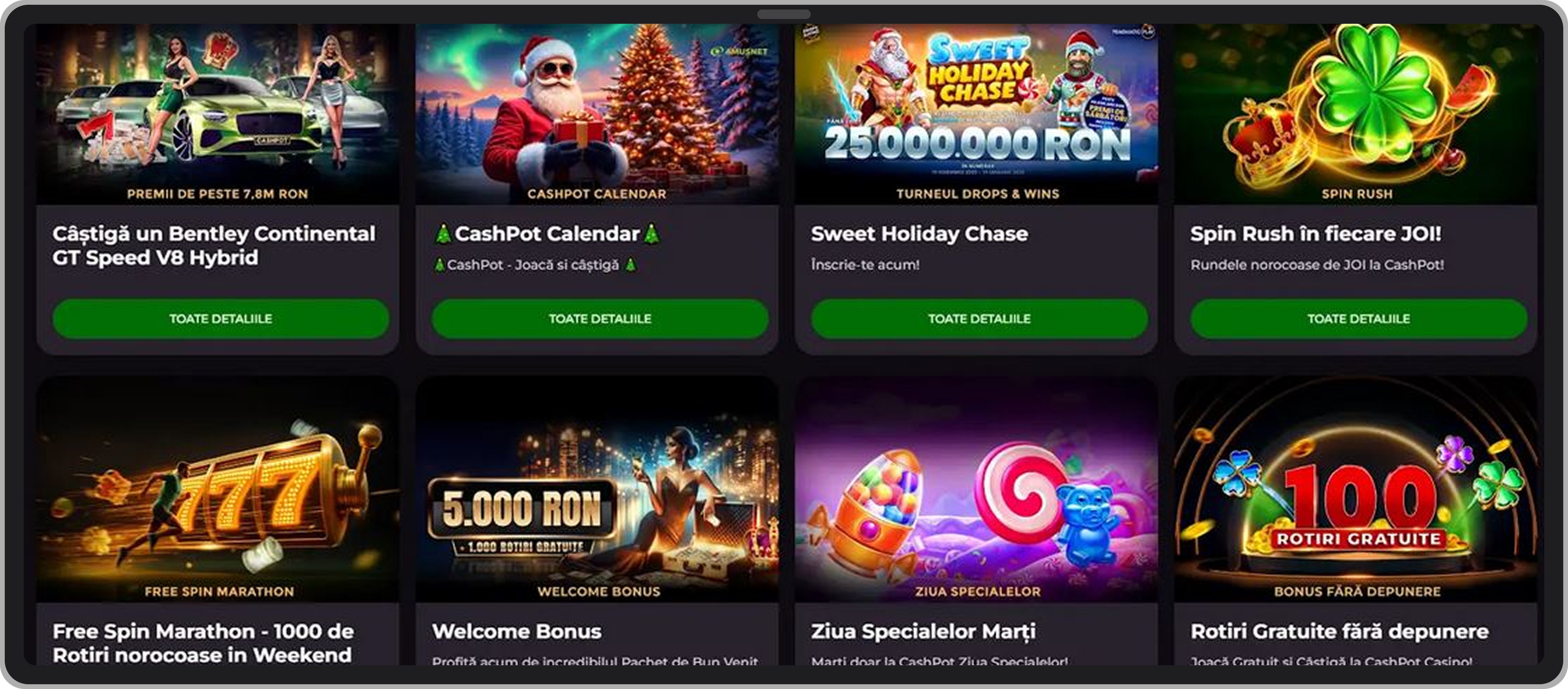 Cashpot Casino Promoții 2026 – Bonusuri și Rotiri Gratuite