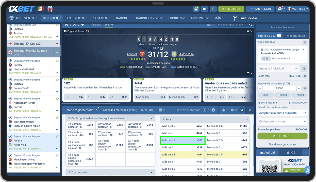 Más de 1.5 goles – qué significa over 1.5 goles en apuestas